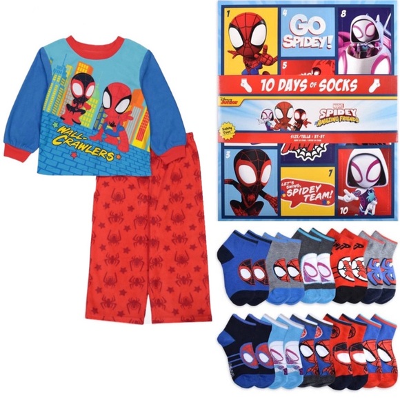 Marvel | Pajamas | Boys Spidey And His Amazing Friends Pjs And Socks ...